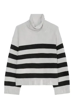 Marc O'polo Striped Turtleneck Sweater - White