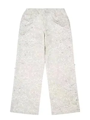 BIRTH OF ROYAL CHILD Cashew Blossom Pearl Embellished Brocade Track Pants - Grey