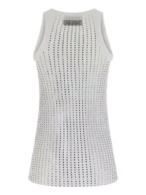 ATTICO Ribbed Tank Top With Crystal Embellishments