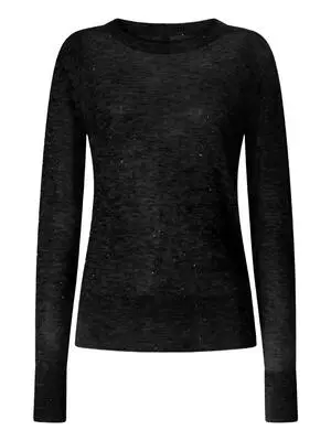 GENNY Crew-neck Long-sleeve Sweater - Black
