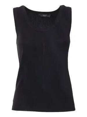 Max Mara Ribbed Cotton Tank Top - Black