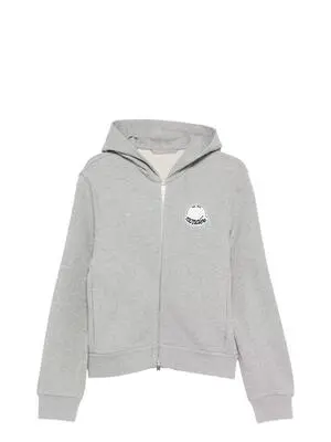 Moncler Logo Patch Zip-up Hoodie - Grey