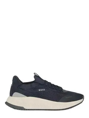 BOSS Logo-print Lace-up Sneakers - Blue