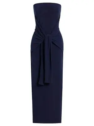 Norma Kamali Strapless Stretch-jersey Maxi Dress - Navy