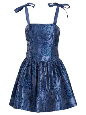 Alice + Olivia Maryann Brocade Mini Dress - Navy