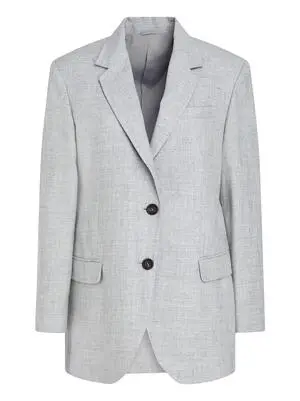 BRUNELLO CUCINELLI Brunello Cucinelli Bead-Embellished Linen And Wool-Blend Blazer
