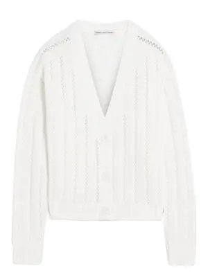 Autumn Cashmere Pointelle-knit Cotton Cardigan - White