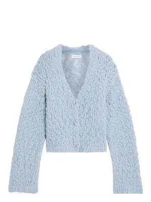 Naadam Bouclé-knit Alpaca-blend Cardigan - Light Blue