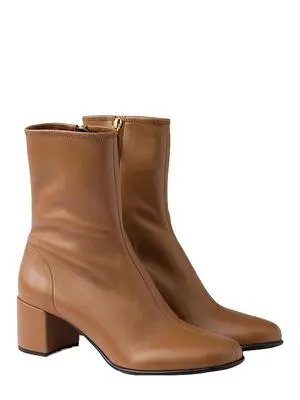 Prada Stretch Nappa Leather Booties - Brown