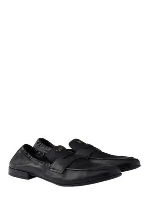 Prada Shuffle Antiqued Leather Loafers - Black