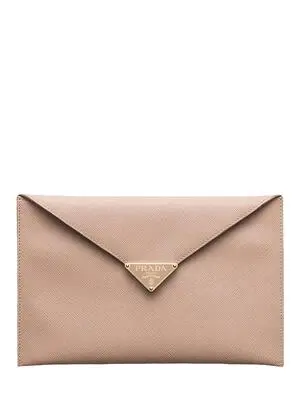 Prada Saffiano Leather Envelope Clutch - Powder