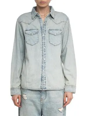 Zadig&Voltaire Studded Denim Jacket - Light Blue