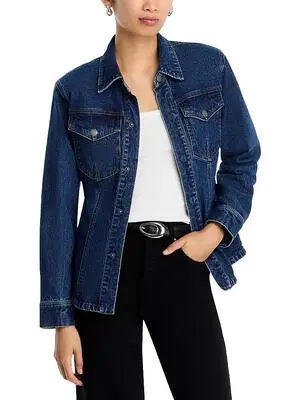 Steve Madden Denim Snap Front Jacket - Midnight Blue