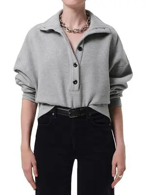 Citizens Of Humanity Mirelle Funnel Neck Sweatshirt - Heather Gray