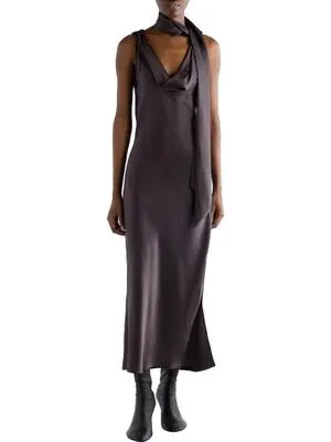 Acne Studios Dotti Cowl Neck Slip Dress - Graphite Grey