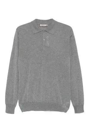 Canali Long-sleeve Polo Shirt - Grey
