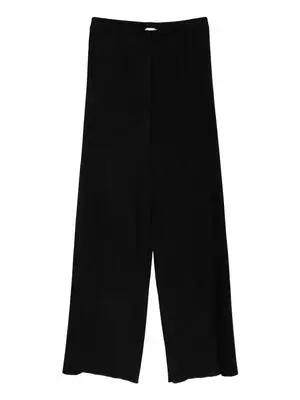 FORTE_FORTE Plissé Crepe Trousers - Black