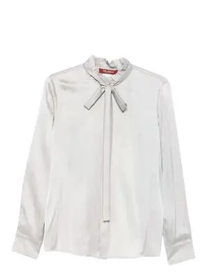 Max Mara Ruffled-neck Blouse - Grey