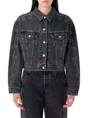 LEVI'S 90's Studded Trucker Denim Jacket - Black