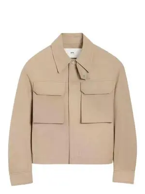 Ami Cotton Worker Jacket - Neutrals