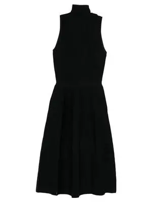 Elisabetta Franchi Ribbed High-neck Dress - Black