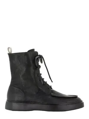 Officine Creative Lace-up Leather Combat Boots - Black