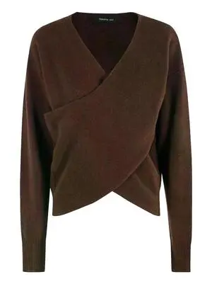 Federica Tosi Long-sleeve V-neck Sweater - Brown