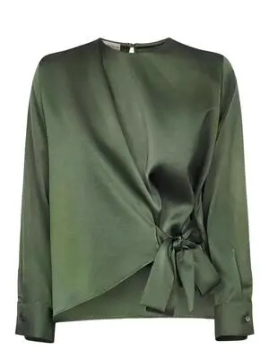 BLANCA VITA Wrap-front Top - Green