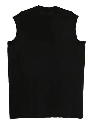 Rick Owens Tarp Sleeveless Raw-edge T-shirt - Black