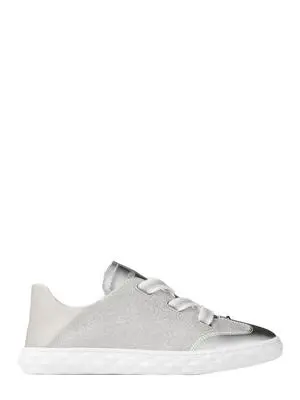 JIMMY CHOO Embroidered-Logo Sneakers V Silver