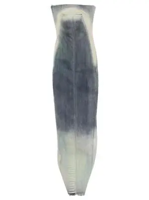 Rick Owens Strapless Denim Maxi Dress - Blue
