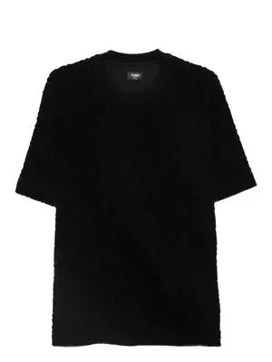 Fendi Textured Crew-neck T-shirt - Black