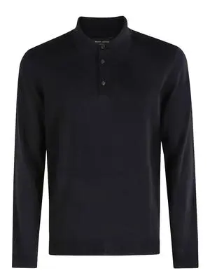 ROBERTO COLLINA Merino Wool Polo Shirt - Blue