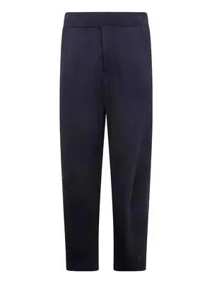 Emporio Armani Elastic-waistband Welt-pocket Trousers - Blue