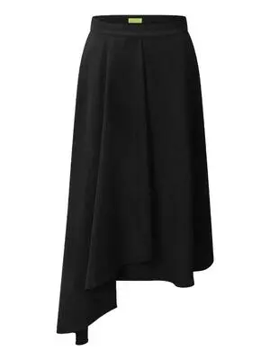Shanghai Tang Pleated Asymmetric Skirt - Black