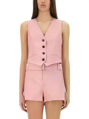 MSGM Button-fastening Vest - Pink