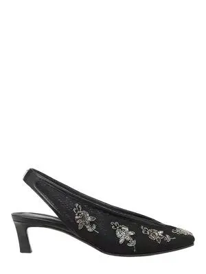 Fendi 46mm Embellished Slingback Heeled Pumps - Black