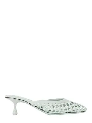 JIMMY CHOO 50mm Pixie Woven Leather Mules - Green