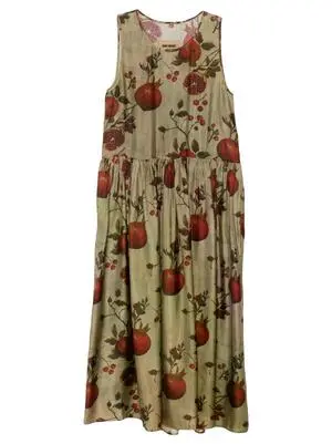 UMA WANG Pomegranate-print Sleeveless Dress - Green