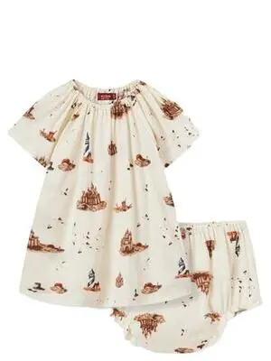 MILKBARN Organic Cotton Dress And Bloomer Set - Sandcastle
