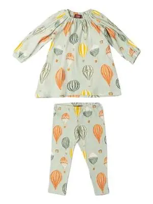 MILKBARN Organic Cotton Dress And Legging Set - Vintage Balloons