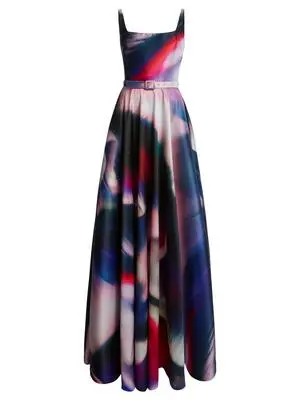 Zuhair Murad Aurora Printed Mikado Gown - Multi