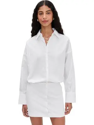 Staud Mini Cynthia Shirt Dress - White