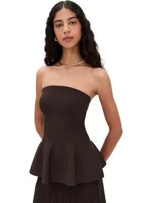 Staud Evie Strapless Top - Earth