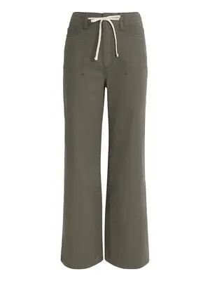 Paige Cotton Wide-leg Ari Trousers - Green