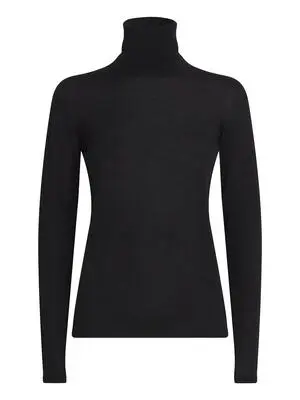Max Mara Virgin Wool Turtleneck Sweater - Black