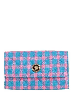 Versace Handbag In Calfskin, Virgin Wool And Polyamide - Azure