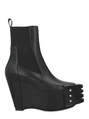 Rick Owens Leather Ankle Boots - Black