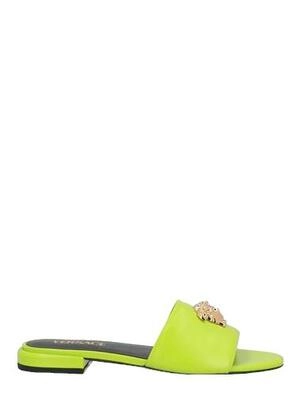Versace VERSACE Leather Slide Sandals Lime Green