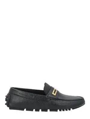Emporio Armani Calfskin Loafers - Black
